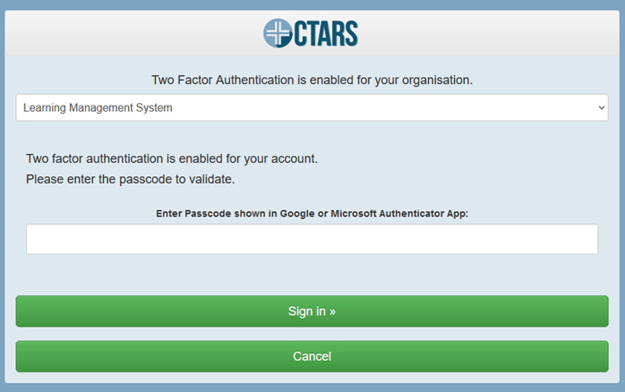 How to Setup and Login with 2FA (User) – CTARS Support